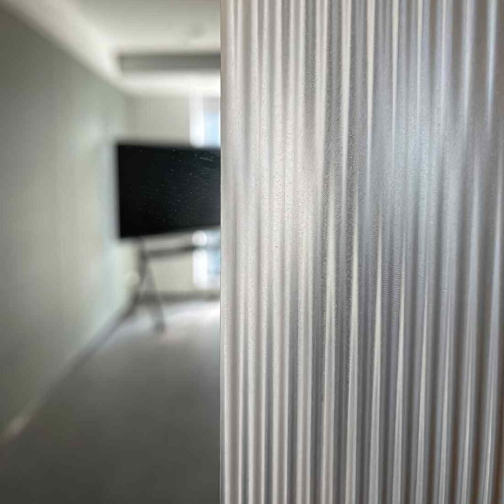 6mm Reeded Glass Film (Frosted Steel) - Footprint Creative