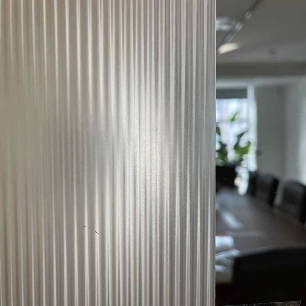 6mm Reeded Glass Film (Frosted Steel) - Footprint Creative